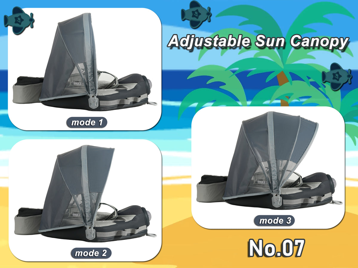 FoamCore™ TriPose Ultra Canopy Baby Float – Airplane Shadow Jet (3–48 ...